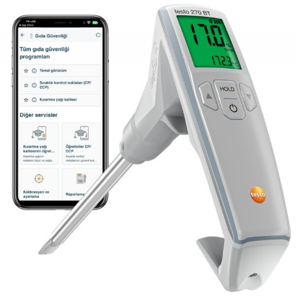 Testo 270 BT Akıllı Kızartma Yağı Kalite Ölçer | Ücretsiz Uygulama İle ...